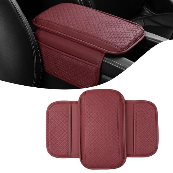 商品名: NGHEY カーメモリーコットンセントラルレザーコントロールパッド、カーシートアームレストパッド、隙間収納バッグ、電話カードファイルなどを簡単に管理できる2つの収納バッグ付き(レッド) NGHEY Car Memory Cotto...
