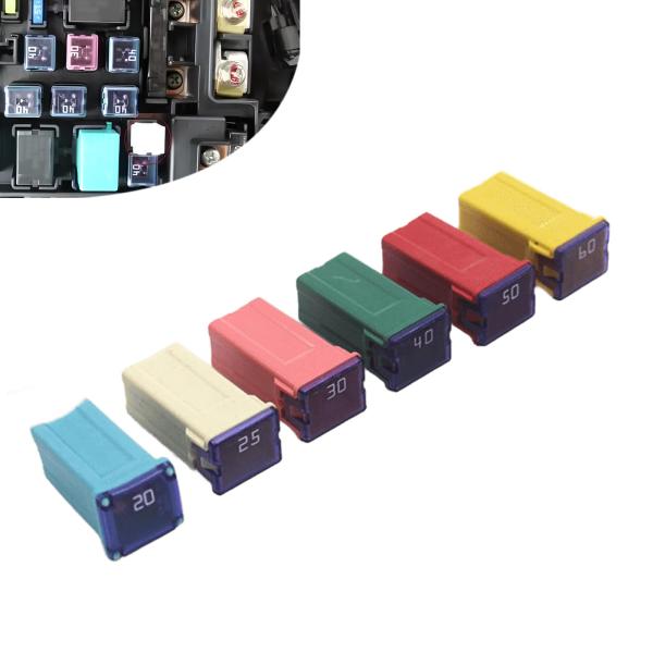 商品名: YYTQP 6個 車用ヒューズコンビネーションキット、カラーコード防水ハウジングヒューズキット、20A 25A 30A 40A 50A 60A 32V スクエアブレードヒューズ、ポータブル交換用アクセサリー、車、トラック、SUVに...