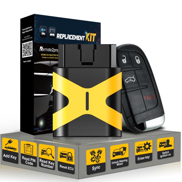 商品名: Remote2programダッジプログラマーツール/Bluetoothおよびキーレスエントリーリモート交換用 ダッジダーツ/チャレンジャー/クライスラー300 FCC付き:M3N-40821302 (4ボタン) Remote2p...