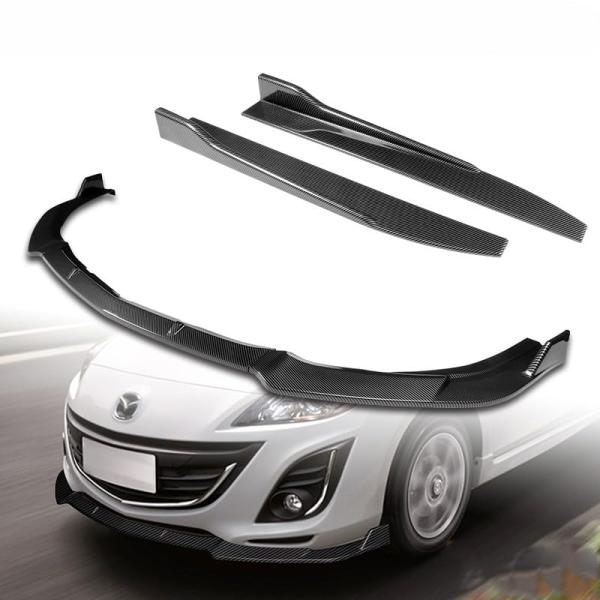 商品名:  HK5 5pcs Combo Front Bumper Body Kit Lip + Side Skirt Extensions Diffuser Compatible with 2010-2013 Mazda 3 2011 2...