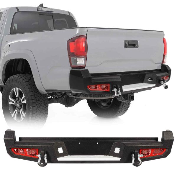 商品名:  Rear Step Bumper Compatible with Toyota Tacoma 2005-2015 2nd Gen Pick-up, Full Width Offroad Tacoma Bumper with 4 ...