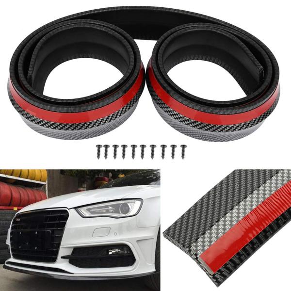 商品名:  ECCPP Front Bumper Lip Rubber Fits For Universal 98" Front Lip Glossy Carbon Look Front Bumper Protectorブランド: ECCP...