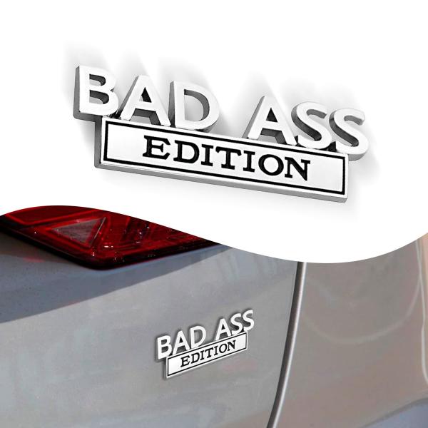 商品名:  Eratus Tail Badge, Bad Ass Edition Emblem Alloy 3D Personalized Decoration, Tailgate Front Grille Hood Anti-Rust S...