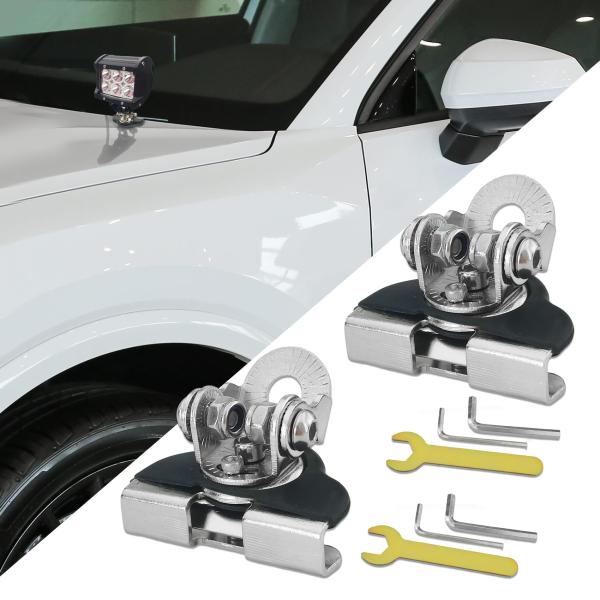 商品名:  2PCS LED Light Bar Mounting Bracket, Ditch Light Brackets, Universal Adjustable Pillar Hood Work Lamp Mount Clamp ...
