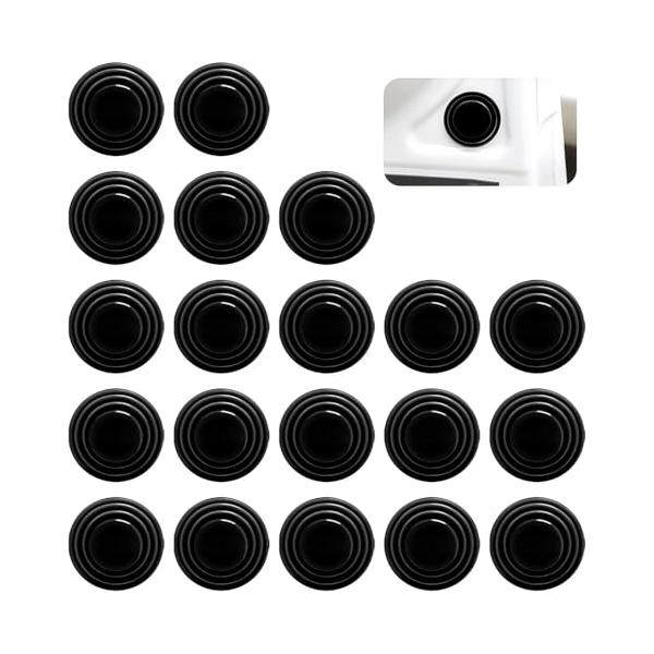 商品名: Eratus 20個 車 1.1インチ x 0.4インチ ドア衝撃吸収ワッシャー、厚みのある柔軟なゴム製遮音保護フロントリアドアバンパーステッカー、多機能自己粘着アクセサリー(ブラック) Eratus 20 PCS Car 1.1...