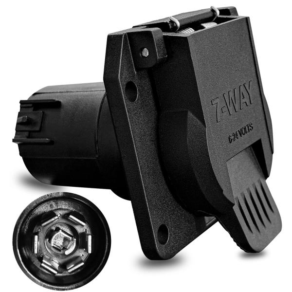 商品名: WALSIO OEMスタイル交換用7ウェイトレーラープラグアダプター、USCAR 7ピンRVブレードソケットフォードGMCシボレー日産ダッジ、工場7ピン/牽引パッケージが必要です WALSIO OEM Style Replacem...