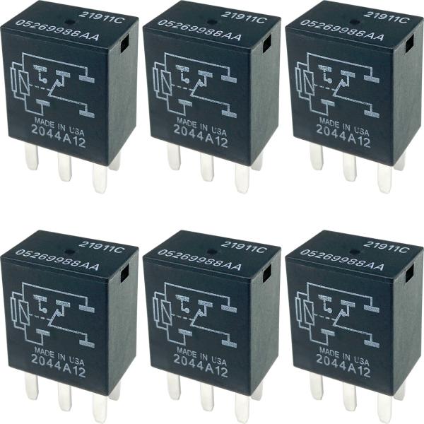 商品名: 21911C 05269988AAリレー、12VDC 10A 5ピン、一部のクライスラー、ジープ、ダッジ車両に対応 6個パック 6-Pack 21911C 05269988AA Relays 12VDC 10A 5-Pin SPD...