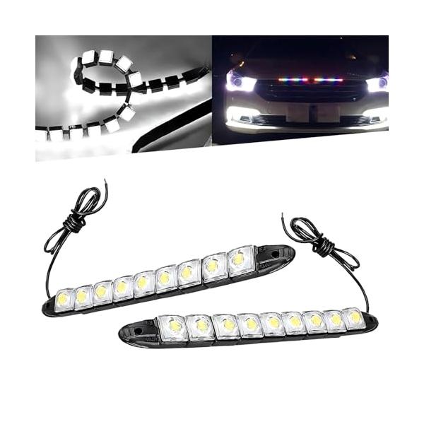 商品名:  Sumjig 2 PCS Car LED Daytime Running Light Bar Kit, 9.45" x 0.79" Waterproof and High Temperature Resistant Revers...