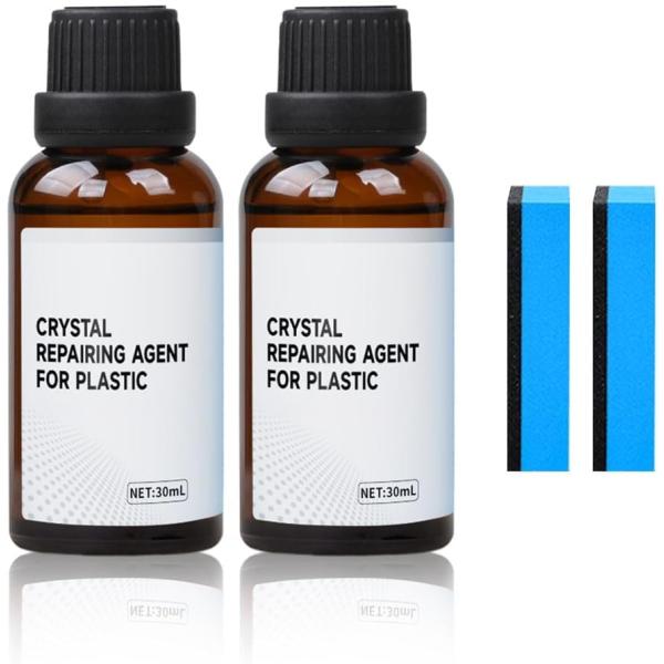 商品名: プラスチックパーツ用クリスタルコーティング2個。車のトリム修復用アップグレード改装剤、スポンジブラシ付き、カーシート、タイヤ用。 2Pcs Crystal Coating for Car Plastic Parts, Upgrad...