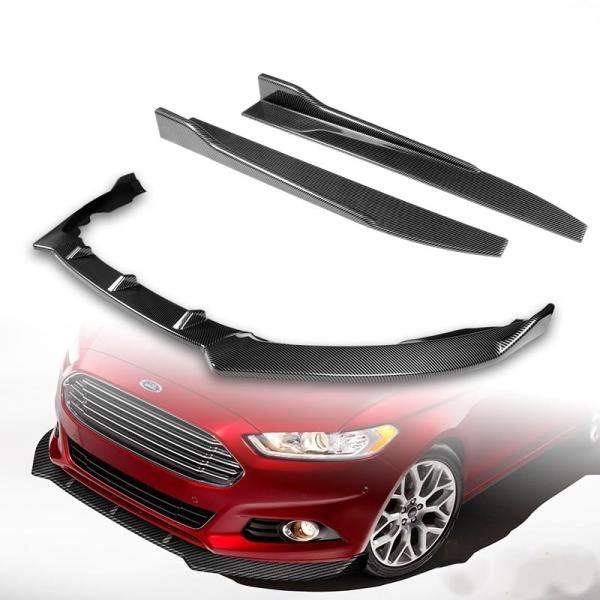 商品名:  HK5 5pcs Combo Front Bumper Body Kit Lip + Side Skirt Extensions Diffuser Compatible with 2013-2016 Ford Fusion/Mo...