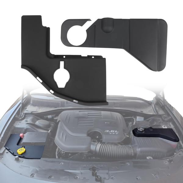 商品名: KAKABAS(カカバス) プラスチックフロントガラスウォッシャータンクエンジンベイサイドパネルカバー ダッジチャージャー/クライスラー300/300c 2011-2023に対応 ダッジチャレンジャー2015-2023用 ブラック...