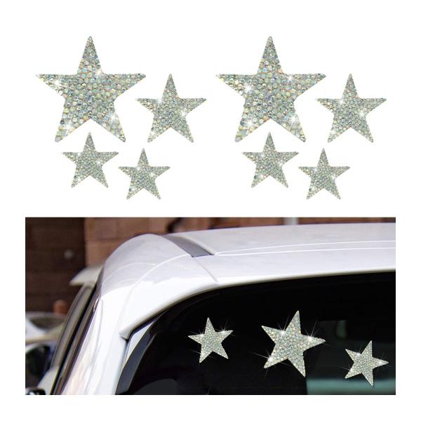商品名: Bittwee Bling カーステッカー、8ピース/2セット スタークリスタルラインストーン車両エンブレムデカール、自己粘着ダイヤモンドグリッター自動車インテリアデカール装飾 バンパーウィンドウラップトップ用 (マルチカラー) ...
