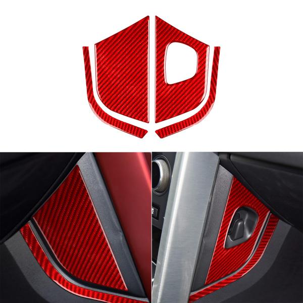 商品名:  PJFUS Car Center Console Inside Panel Decoration Pads Sticker Set Real Red Carbon Fiber Auto Interior Accessories ...