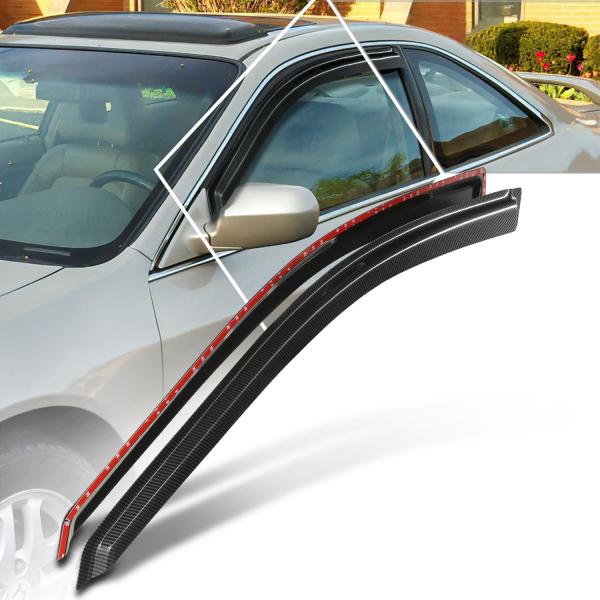 商品名:  PM PERFORMOTOR 2Pcs Side Window Visors Deflector Compatible with 1998-2002 Honda Accord Coupe, Carbon Fiber Patter...