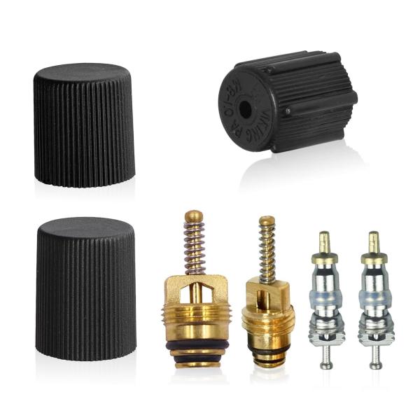 商品名: getfay 7個 エアコンバルブコアキット 空調システム修理キット 空調パイプラインバルブコアシート バルブコアシート バルブコアシーリングキャップ 車用 ユニバーサル(ブラック) getfay 7 PCS Air Condit...