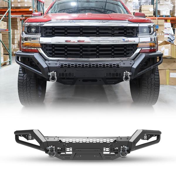 商品名:  Hawkley for Chevy Silverado 1500 Pickup Truck Front Bumper w/Parking Sensors Mounting Hole, Full Width Offroad Fro...