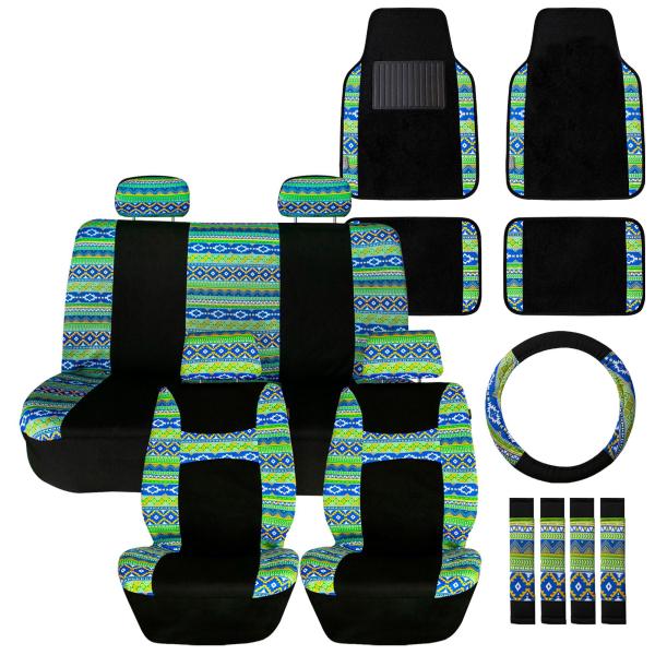 商品名:  FH Group Full Set Southwestern Print Cloth Car Seat Covers Combo Set with Carpet Floor Mats, Universal Fit, Washab...
