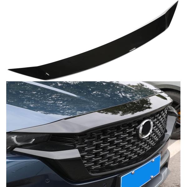 商品名: Birbenben マツダ CX 50 2025 2024 2023 アクセサリー用 光沢ブラック フード ボンネット カバー トリム ロープロファイルフード バグディフレクター シールド フロントバンパー ストーンガード 保護 ...