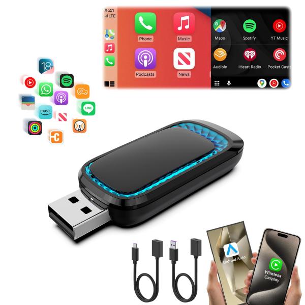 商品名:  Android Auto Wireless Adapter &amp; Wireless CarPlay Adapter-Mini USB CarPlay Wireless Stick Converts Factory Wire...