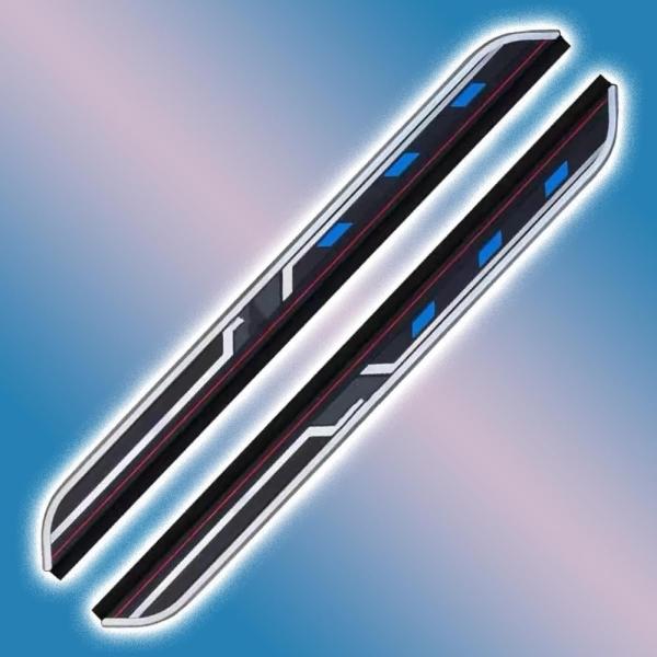 商品名: 2個 アクセサリー カラフルなステッチ サイドステップ ランドローバー レンジローバー スポーツ L461 2023 2024 ランニングボード アルミニウムペダル SUV カースタイル ブラックパネル アルミニウム合金フレーム付...