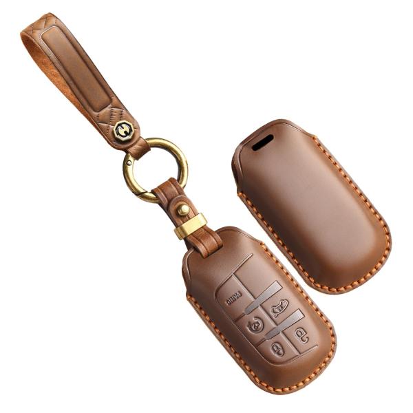 商品名:  TECART Key Fob Cover Fit for Jeep Grand Cherokee Wrangler Compass Grand Comander Chrysler 200 300 Dodge Charger Ch...