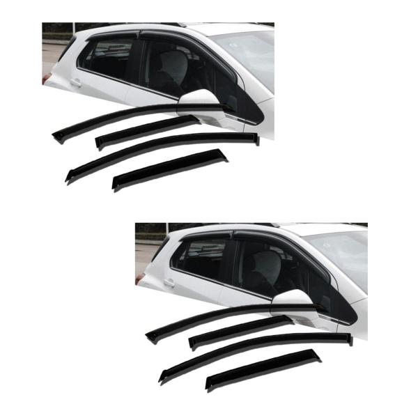 商品名:  Ulsrkell 8 Pieces - Sun Rain Wind Deflectors Door Window Visors Outside Mount Channel Style Dark Smoke Tint for Hy...