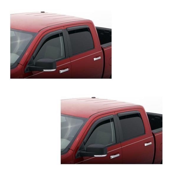 商品名:  Ulsrkell 8 Pieces - Sun Rain Wind Deflectors Door Window Visors Outside Mount Channel Style Dark Smoke Tint for Ni...