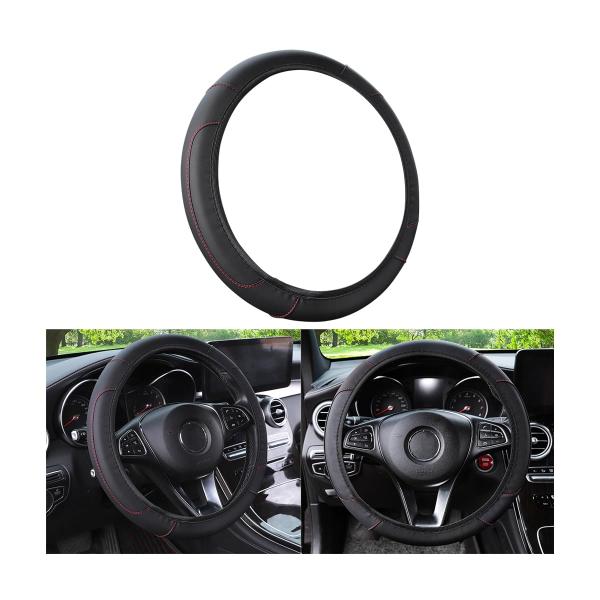 商品名: AUCELI 伸縮性 車のハンドルカバー ストレッチ 滑り止め 車両 ステアホイールプロテクター 通気性 ステアホイール保護ガード 14.5~15インチ用 ユニバーサル自動車アクセサリー (ブラック) AUCELI Elastic...