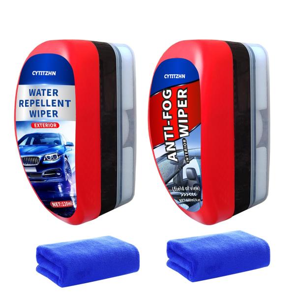 商品名: CYTITZHN 車用フロントガラスオイルフィルムクリーニングブラシ:ガラスクリーニングボード、オイルフィルムクリーニングブラシ、曇り止め、自動車用ガラス、ミラー用の防水処理。 CYTITZHN Water Repellent &...