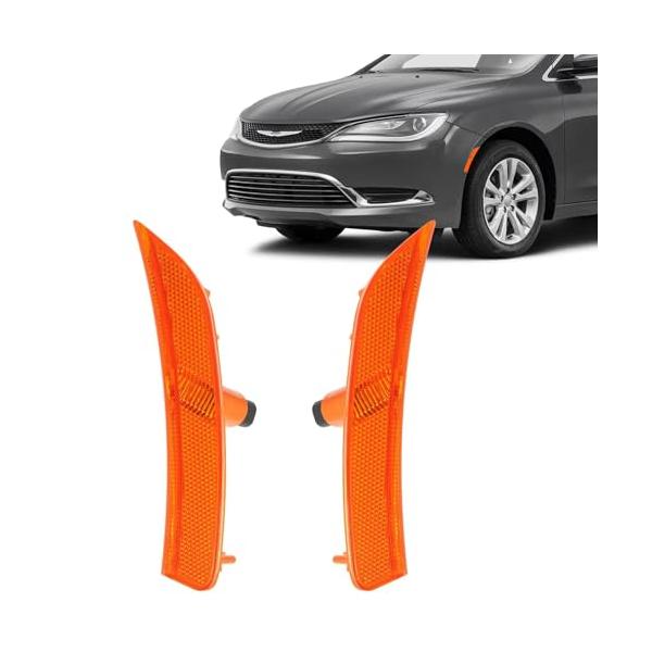 商品名:  JOLONG Front Side Marker Bumper Reflector Lights for Chrysler 200 c 2015-2018 (LH+RH Replacement for OE Number 682...