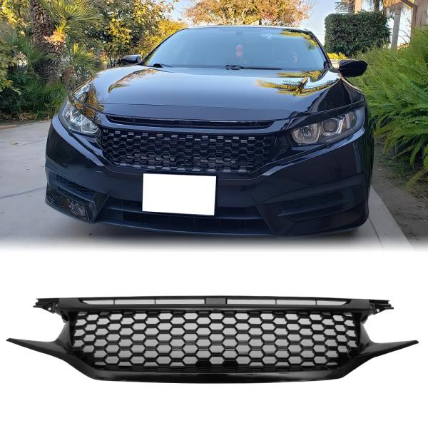 商品名:  MODILOVER Honeycomb Grille, Compatible with 2016-2021 Honda Civic, ABS Plastic Front Bumper Grill Grid Replacement...