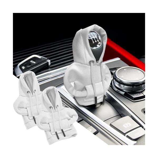 商品名: AUCELI カーギアシフトパーカー、2個 ファニーシャツセーター 車両シフタースティックプロテクター、自動車内装ギアシフトカバー装飾アクセサリー、SUV、セダン、トラック用ユニバーサル(ホワイト) AUCELI Car Gear...