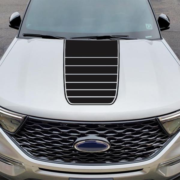 商品名:  Car Hood Cover Engine Sticker Tuning Auto Accessories Rally Stripes Style Vinyl Film Decor Decals Fit for Ford Exp...