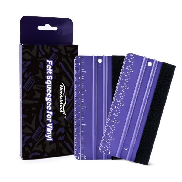 商品名: NEWISHTOOL 15cm フェルトスクイージー ビニールラッピングと測定用 パープルプラスチック定規スクイージー、ファブリックエッジ付き、PPFフィルムラップアプリケーター ガラス着色取り付けサインメイキングカーラップツール...