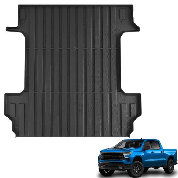 商品名: PARTZER トラックベッドマット 2019-2025 シボレー シルバラード 1500 &amp; GMC シエラ 1500 (6フィート ベッド カスタムフィット TPE 全天候型 TPE ヘビーデューティ ピックアップトラ...