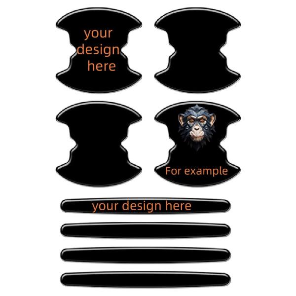 商品名:  GiftGalaxies Personalized Custom 3D Car Door Handle Cup Protective Film - Black, Polyurethane, Clear, Universal Fi...