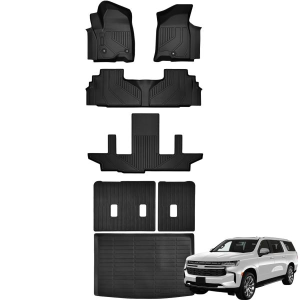 商品名:  Liizoo Floor Mats Cargo Liner Backrest Mat Fits for Chevrolet Suburban 7 Seat/GMC Yukon XL 2021-2024 2025 Cargo Ma...