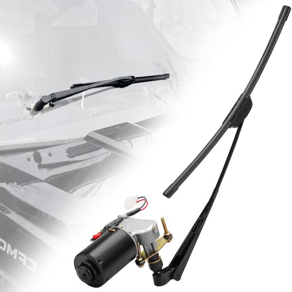 商品名: JERBOR UTV 電動フロントガラス ワイパー モトキット Hisun Can Am RZR Ranger Defender Pro 12V 30W 16インチワイパーブレード用 JERBOR UTV Electric Win...