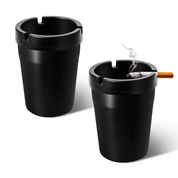 商品名:  Wuyaoyao 2PCS Car Ashtray, Automotive Self-Extinguishing Ashtray with Lid Smell Proof, Smokeless Ashtrays for Car ...