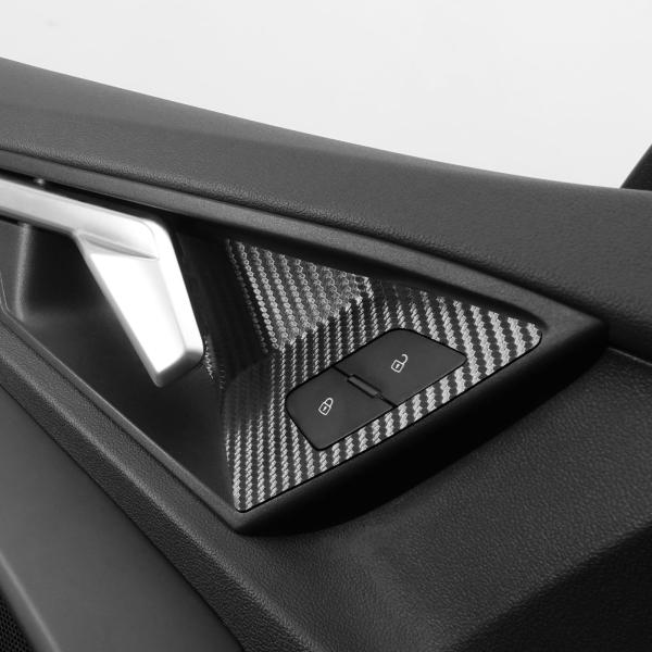商品名: BETTERHUMZ Audi A3 8Y S3 RS3 Sportback 2021-2025 車ドアロックスイッチボタンフレームカバーアルカンターラ装飾トリムインテリアモールディングステッカーアクセサリー(カーボン) BETT...