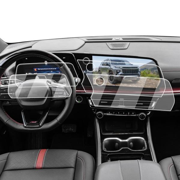 商品名:  2026 Chevy Traverse Screen Protector - 4 Pcs Nano Film 17.7-Inch Navigation+11-Inch Dashboard Screen Protector For...