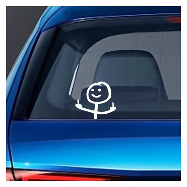 商品名: DUSCOKE Car Fuck You Meme ビニールステッカーデカール、面白いパーソナライズされた漫画の中指ステッカー、車、窓、バンパー、トラック、オートバイ、またはその他の滑らかな表面にフィット(ホワイト/スモール) D...