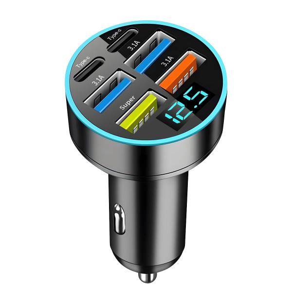 商品名:  Moioee Super Fast Car Phone Charger, 6 in 1 USB Auto Charge Adapter with Voltage Monitor, Vehicle Interior Cigaret...