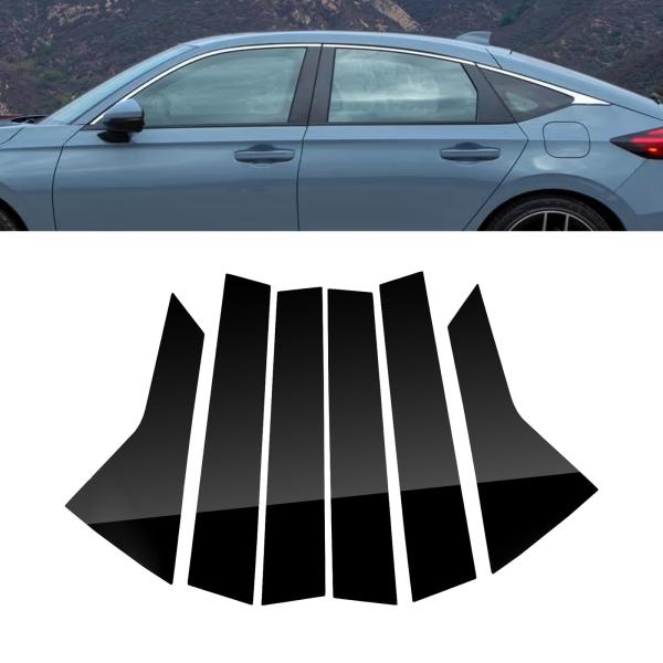 商品名:  x xotic tech Glossy Black Pillar Post Trim Cover/Side Window Molding Strips ? ABS Anti-Scratch Decorative Pre-Cut ...