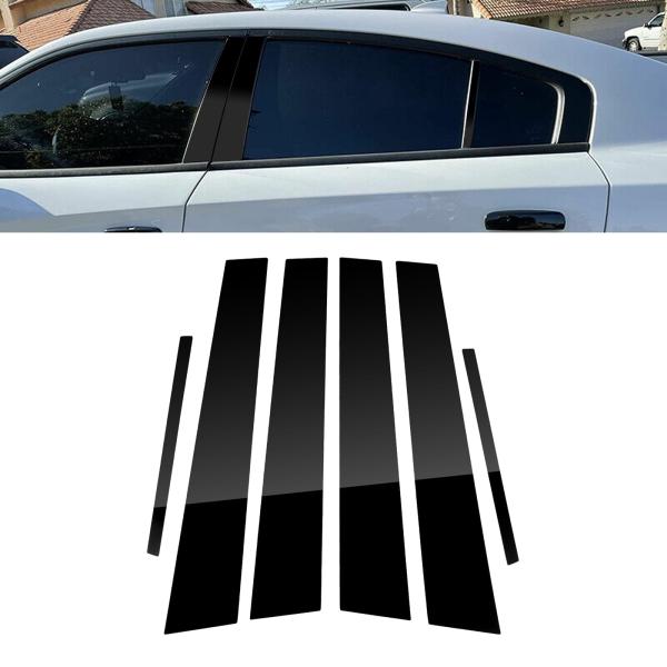 商品名:  x xotic tech Glossy Black Pillar Post Side Door Window Cover Trim Anti-Scratch Pre-Cut Molding Set Compatible with...