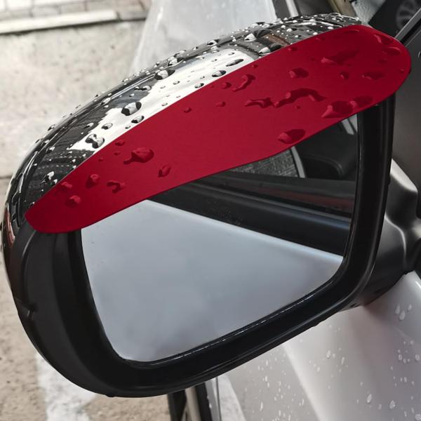商品名: Lyxheth ミラーレインバイザー アイブロウ、サイドミラーレインガード、アルミニウム防水ミラーレインバイザースモークガード、レッドレインプルーフサイドビューミラーバイザー アイブロウカバー SUVトラック用 2個 (アルミニウ...