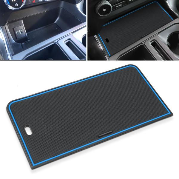商品名: auovo センターコンソールコンパートメントカバー フォード F150 アクセサリー 2021-2025/ Lightning XLT 2022-2024 隠しパネル シークレットポケット蓋 USBホール ブルー (シフター前の...