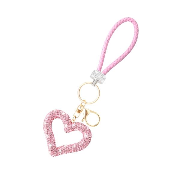 商品名: Bittwee キラキラ光るカーキーチェーン、クリスタルラインストーンハート車両キーチェーン、かわいいオートキーリング装飾アクセサリー、ユニバーサルフィット(ピンク) Bittwee Bling Car Keychain, Cry...