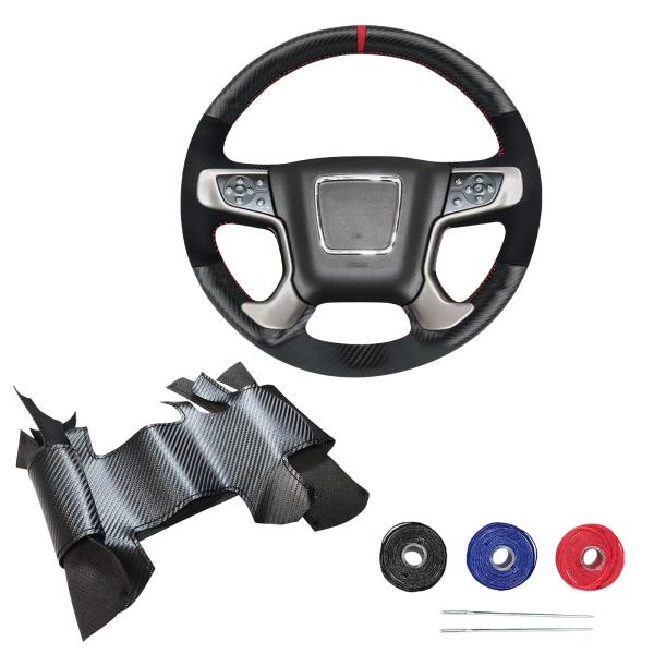 商品名:  QianBao Compatible with Chevrolet Suburban/Tahoe/GMC Yukon/GMC Sierra 2015 2016 2017 2018 Carbon Fiber Leather Han...