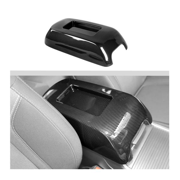 商品名: JWWY アームレストカバーケース パッド センターコンソールカバー 装飾 保護カバー トリム 2011-2025 ダッジチャージャー、クライスラー300C用インテリアアクセサリー カーボンファイバーABS JWWY Armres...